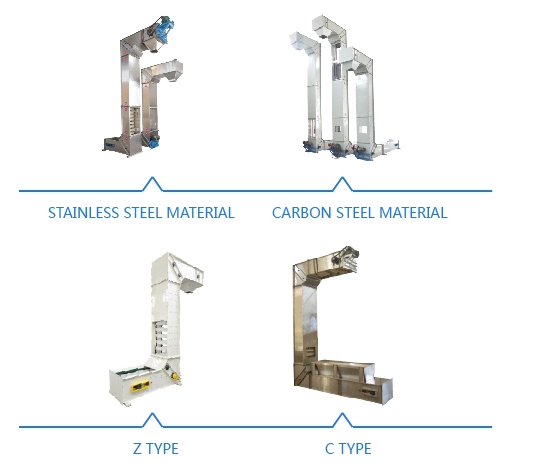 Z type portable bucket elevator for packing machine